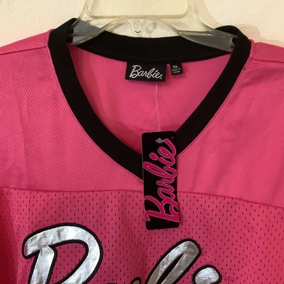 Mattel | Tops | Mattel Barbie Malibu 59 Women Xl Crop Jersey Pink And ...